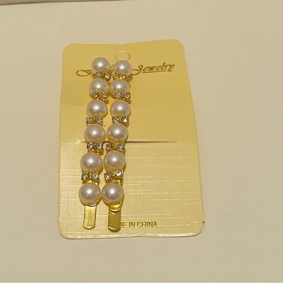 Accessories | Goldtone With Pearl And Crystal Design Bridal Hair Bobbie ...